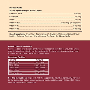 Chewable Flea and Tick Prevention for Dogs - 180 Delicious Soft Chews - Made in USA - Natural Defense for Small and Large Dogs - No Gluten, No GMO, No Corn