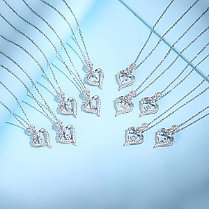 AGVANA Sterling Silver Initial Necklaces for Her Rose Flower Heart Letter B Pendant Initial Necklace Jewelry Anniversary Birthday Gifts for Women Mom Wife