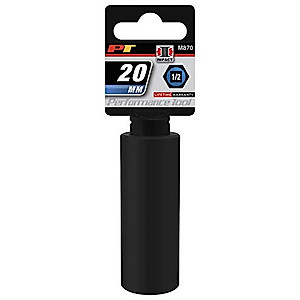 Performance Tool M870 1/2 Drive 6pt Impact Socket, 20mm