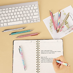 JPSOR 8pcs Glitter Pens, Glitter Ballpoint Pens with Replacement Refills, Black Ink Medium 1mm Fancy Pen for Girls School and Office