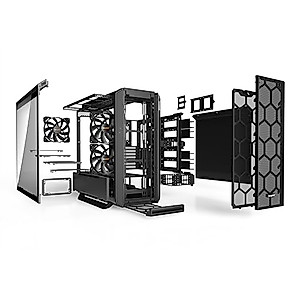 be quiet! Silent Base 802 Window ATX Midi Tower PC Case| 3 Pre-Installed Pure Wings 2 Fans | Sound Insulated | Tempered Glass Window | Black | BGW39