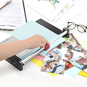 CREGEAR Professional Rotary Paper Trimmer 12" Cut Length Rotary Trimmer Paper Cutter, Heavy Duty Paper Cutter with 10 Sheet Capacity, Paper Cutters and Trimmers for Cardstock, Paper Crafts