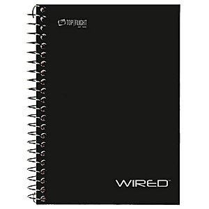 Top Flight Wired Personal Wirebound Notebook, 100 Sheets, College Rule, 7 x 5 Inches, 1 Notebook, Cover May Vary (33185)