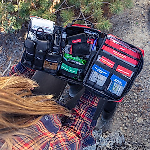 Surviveware Survival First Aid Kit - Emergency Preparedness at Home, Car, Office, Hiking, Camping & Outdoors Activities - 180 pcs Medical Supplies w/Removable MOLLE System & Labeled Compartments