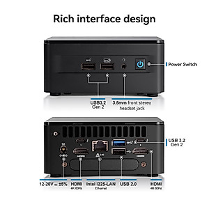 Intel NUC Mini PC 12th Gen Core i5-1240P 32GB DDR4 RAM, 512GB M.2 SSD, Pre-in Windows 11 Pro Gaming Desktop Computer, HIDM 2.0, USB 3.2, WiFi 6, Thunderbolt 4, black, Intel NUC 12 Pro 1240P