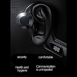 Wireless Bluetooth 5.0 Open Ear Sports Fitness Headphones,Noise Canceling Microphone for Calls,360° Stereo Sound for Running Cycling Driving Fitness (Black)