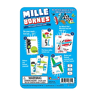 Mille Bornes Classic Racing Card Game - Fast-Paced Family Strategy Game for Ages 7+, 2-6 Players, 20 Minute Playtime - By Zygomatic