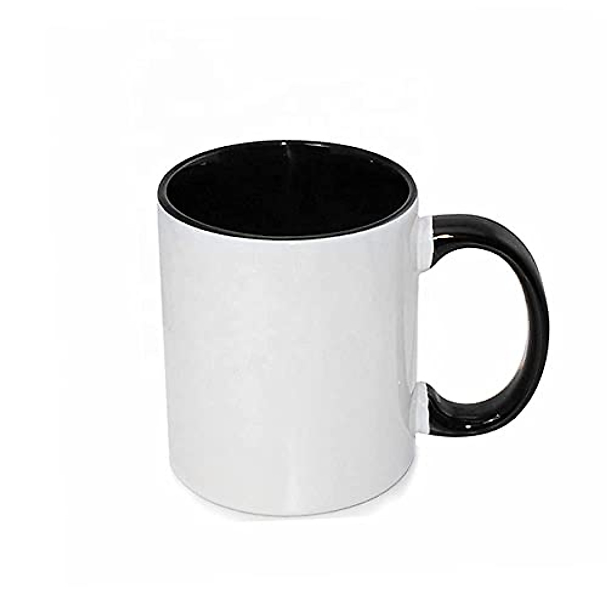 MR.R Sublimation Blanks Dishwasher Ceramic Coffee Mugs with Black Color Mug Inner and Handle Drinking Cup Mug For Milk Tea Cola Water,11oz, Set of 6