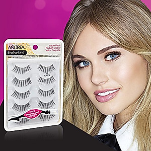 Andrea 5-of-a-Kind False Eyelashes, Multi Pack #53 with Applicator, Natural Lashes, Long-Lasting, Reusable Fake Eyelash, 1 Pack