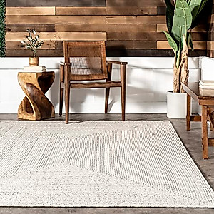 nuLOOM Rowan Braided Texture Indoor/Outdoor Area Rug, 6' Round, Ivory