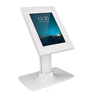 Mount-It! Anti-Theft Kiosk Stand for iPad, iPad Pro, iPad Air, Samsung Tab A | Secure iPad 10.2 Retail Kiosk | Locking Counter-Top Tablet Stand Compatible with 10.2 and 10.5" Tablets, White