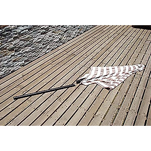 CLoxks Patio Umbrella Outdoor,Portable White and Light Brown Striped Pool Patio Umbrella, Rectangle Outside/Beach/Market Table Umbrella, Garden Umbrella Parasol