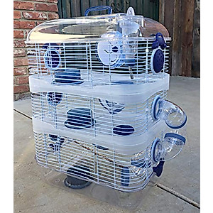 3-Solid Floor Levels Habitat Hamster Home House Rodent Gerbil Mouse Mice Expandable and Customizable Cage