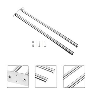 ICOBES Multipurpose Cloth Rod Nail Metal Hangers Metal Clothes Hanger Kitchen Towel Storage Rack Stainless Steel Roll Paper Shelf Wall Mounted Rack Shelf Holders Pegs Metal Coat Hanger Towel Bar/Silve