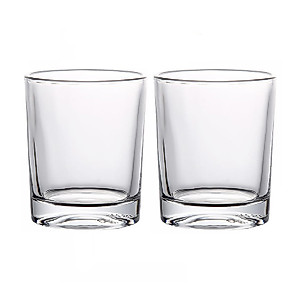Gaolinci 2 Pcs Classic Clear Cylindrical Glass Mouthwash Cups, Bathroom Brushing Cup, 6 Oz