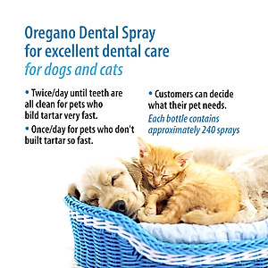 Teliapets Oregano Dental Care Spray for Pet's Teeth & Gums - Natural Dog's & Cat's Teeth Cleanser - Bad Breath, Plaque, Periodontitis & Gingivitis Fighter -Quick & Simple Oral Relief - 30ml / 1oz