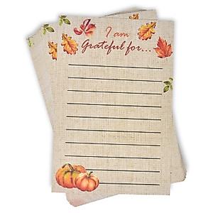 50 Pcs Thanksgiving Table Place Cards Fill in Gratitude Cards Harvest I Am Thankful For Card Autumn Dinner Settings Wedding Fall Party Supplies Decor