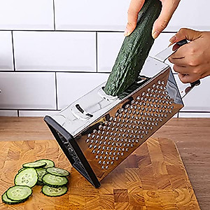 Baiwm Kitchen Multi-Purpose Four-Sided Planer Set, Household Stainless Steel Cheese, Peeling Fruits and Vegetables, Potato Planer, Black Melon Planer, Cooking Tool Accessories