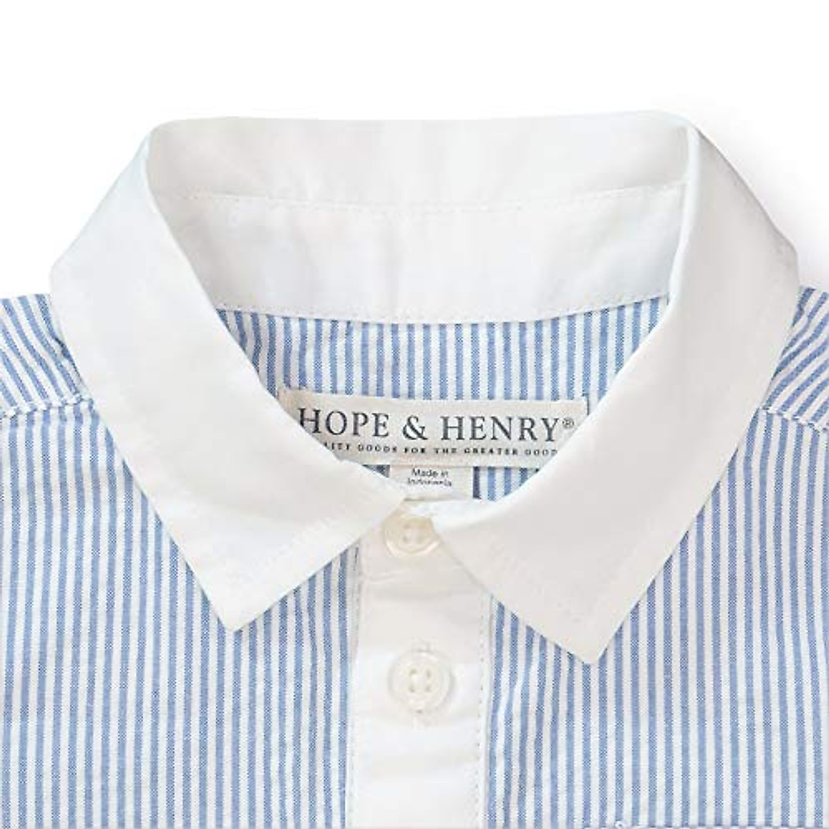 Hope & Henry Layette Organic Cotton Woven Button Front Romper