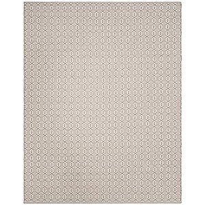 SAFAVIEH Montauk Collection Area Rug - 8' x 10', Ivory & Grey, Handmade Flat Weave Boho Farmhouse Cotton, Ideal for High Traffic Areas in Living Room, Bedroom (MTK333A)