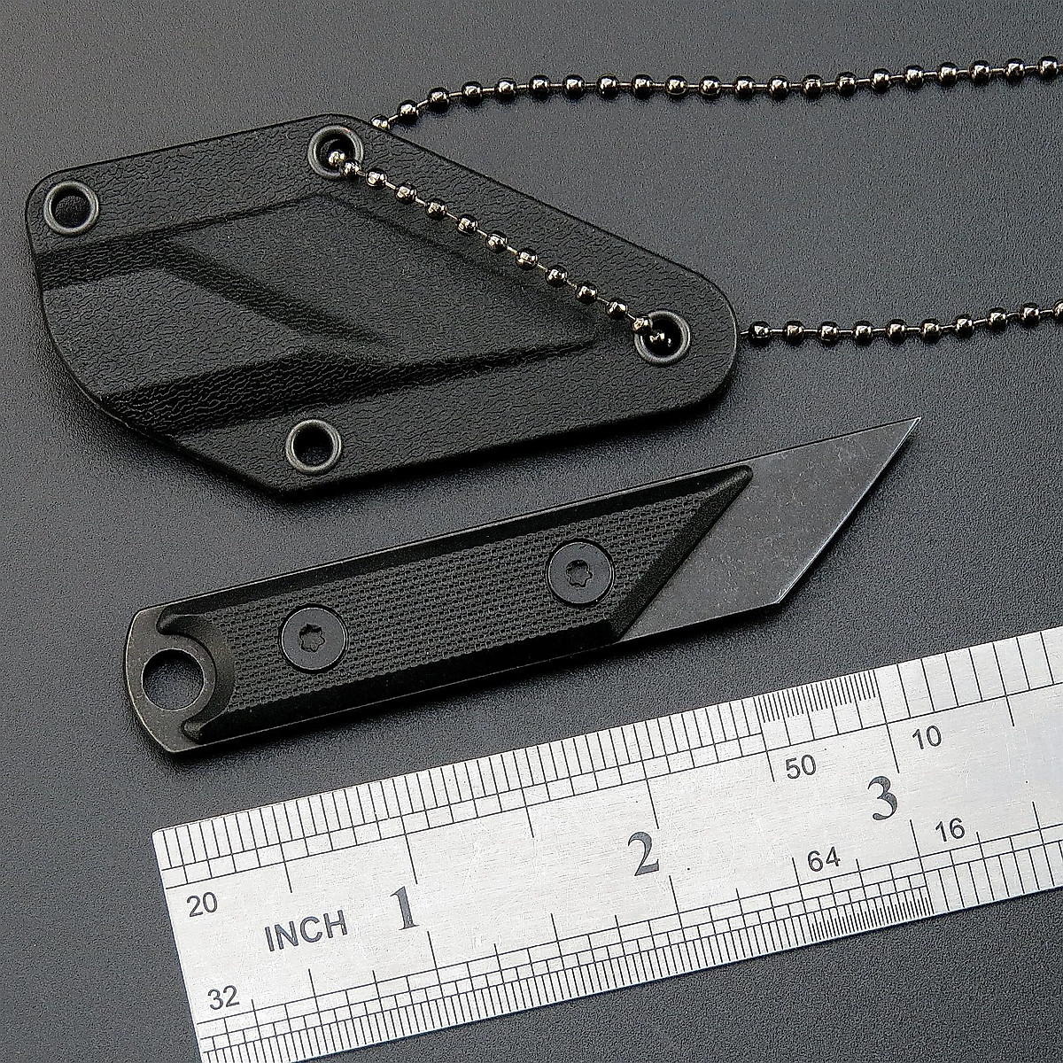 Ccanku C1146 Fixed Blade Knife,440C Blade G10 Handle EDC Tool Knife for Outdoor, Camping, Hiking, Fishing with kydex Sheath (Black)