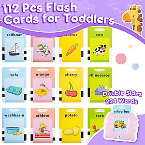 Yehtta Flash Cards for Toddlers 2 3 4 5 Year Old Boys and Girls, 224 Sight Words Talking Flash Cards, Sensory Toys for Autistic Children, Speech Therapy Toys for Kids Christmas Birthday Gifts