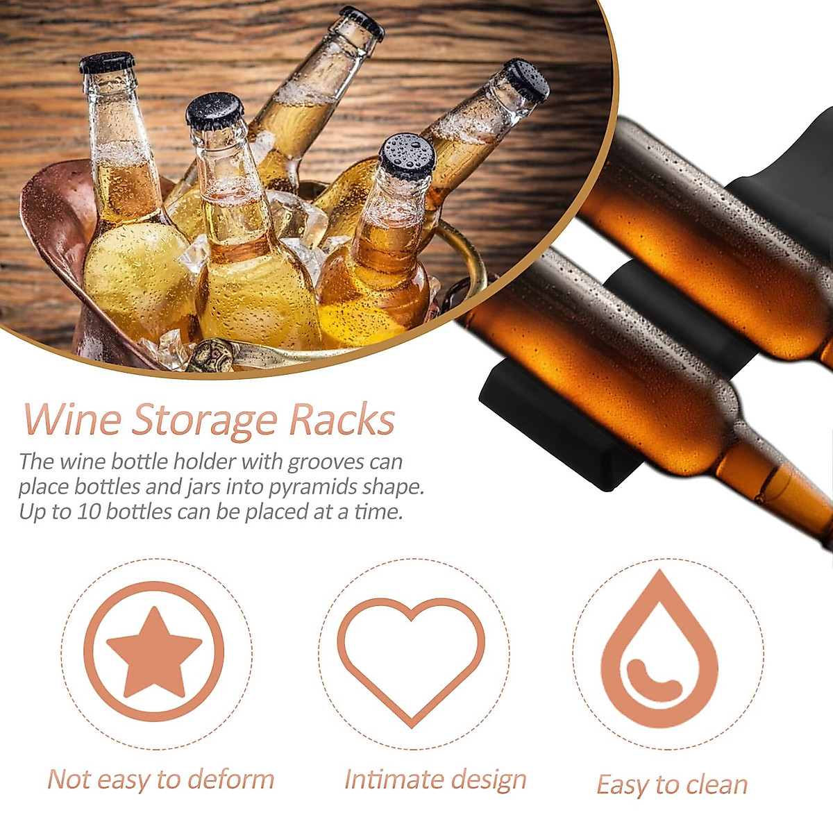 Cabilock Foldable Silicone Wine Stacker Set Beer Can Rack Wine Bottle Holders Bottle Stacking Mat Wine Holder Stacks Cans Easy Storage Refrigerator Organizer