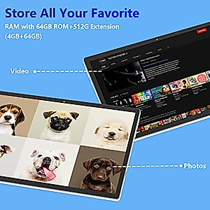 2023 Upgraded 2 in 1 Tablet, Android 11 Tablet 10.1 Inch, Tablet with Keyboard, Mouse, Stylus, Case, Film, 64GB ROM+4GB RAM, 1.8Ghz Quad-Core Processor, 8MP Camera, GPS/WiFi/Bluetooth Google Tablet PC