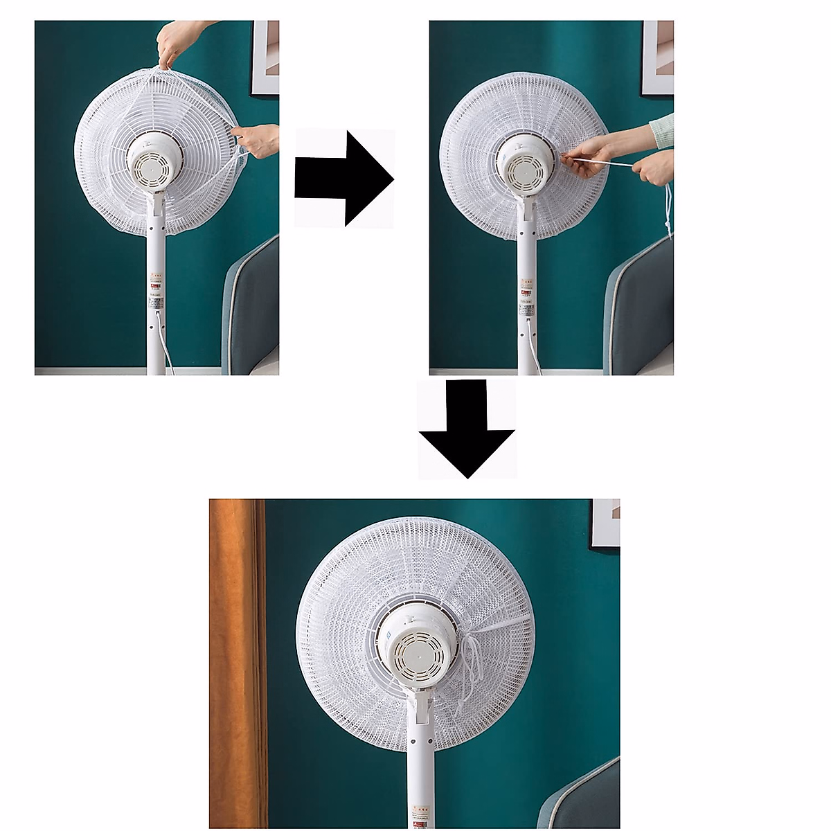 bo sher 2 Pack Fan Cover16'' Safety Protection Cover for Kids Anti?Pinch Hand Finger Protector Washable Guard NetPerfect Parents of Toddlers