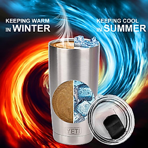 Compatible with YETI Rambler, Ozark Trail, Old Style Rtic, and More - Magnetic Slider Switch Spill Proof Tumbler Cover (Black 30oz 2Pcs)