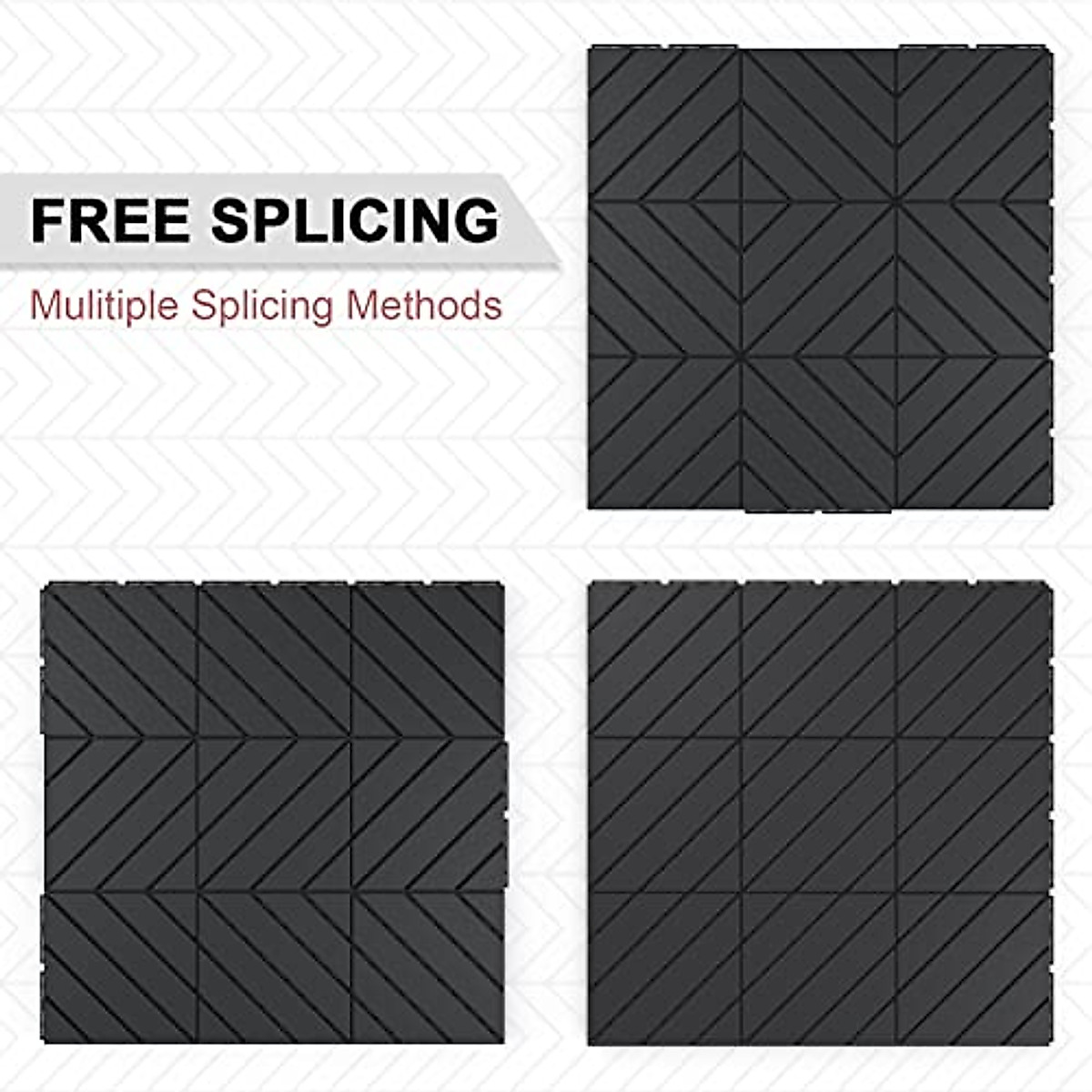 VANCASTLE Plastic Interlocking Deck Tiles, 12"x12"(Pack of 9), Patio Flooring Outdoor Waterproof All Weather Use, Outdoor Flooring for Patio Garden Poolside Front/Back Yard, Dark Grey