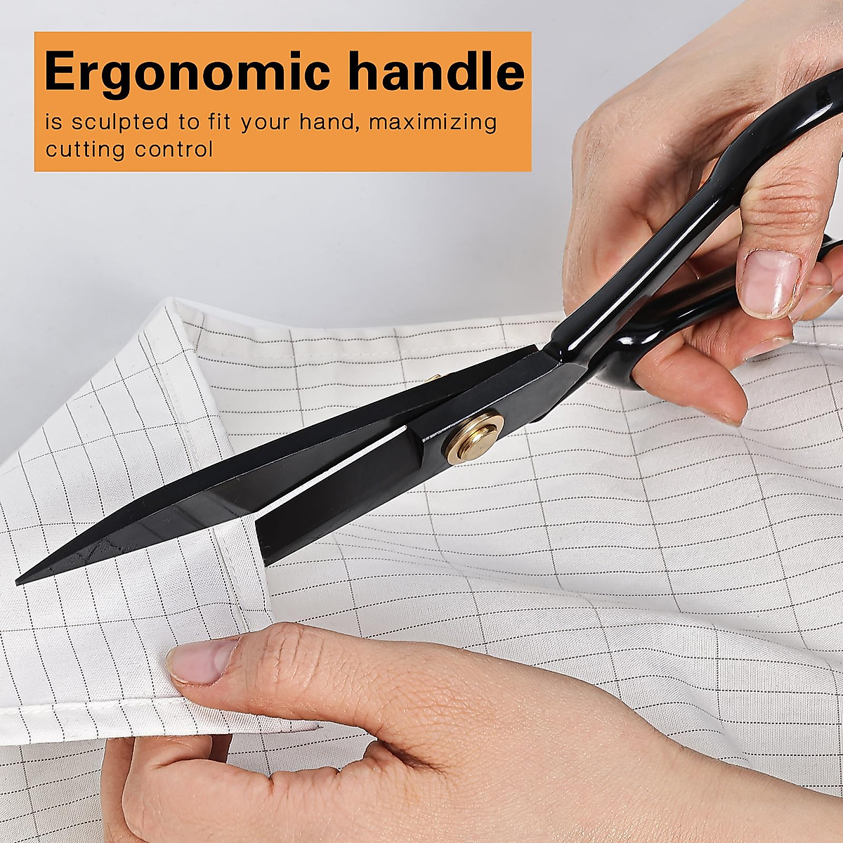 Fabric Scissors 8 Inch Professional Tailor Scissors - Heavy Duty Sewing Scissors for Leather Cutting Industrial Sharp Shears Office Artists Tailors Dressmakers