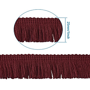 KISSITTY 27 Yards Tassel Fringe Trim 1 Inch Polyester Fibre Lace Trim Ribbon for Sewing Dress Clothing DIY Craft Home Decoration, Coconut Brown