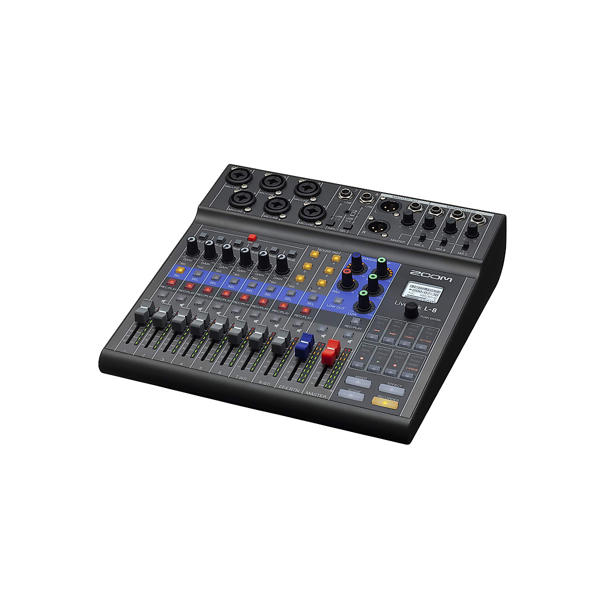 Zoom LiveTrak L-8 Podcast Recorder, Battery Powered, Digital Mixer and Recorder, Music Mixer, Phone Input, Sound Pads, 4 Headphone Outputs, 12-In/4-Out Audio Interface, Built In EQ and Effects