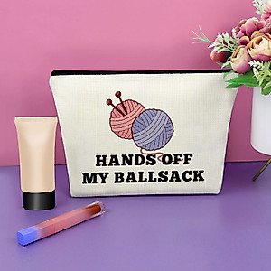 Knitter Gifts for Women Knitting Lover Gift Makeup Bag Knitting Stuff Gift Mother's Day Gifts for Mom Cosmetic Bag Birthday Gifts for Knitting Lover Christmas Gifts for Her Cosmetic Travel Pouch