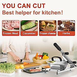 Dsyisvia Manual Frozen Meat Slicer，Stainless Steel Meat Cutter Machine，Food Slicer for Home Cooking of Hot Pot