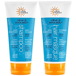 EARTH SCIENCE - Olive & Avocado Deep Conditioning Shampoo & Deep Conditioning Hair Masque Set