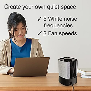 Lasko SB100 SlumberBreeze 2-in-1 Small Table Fan and White Noise Machine for Better Sleep in the Bedroom and Focus in the Home Office, Black