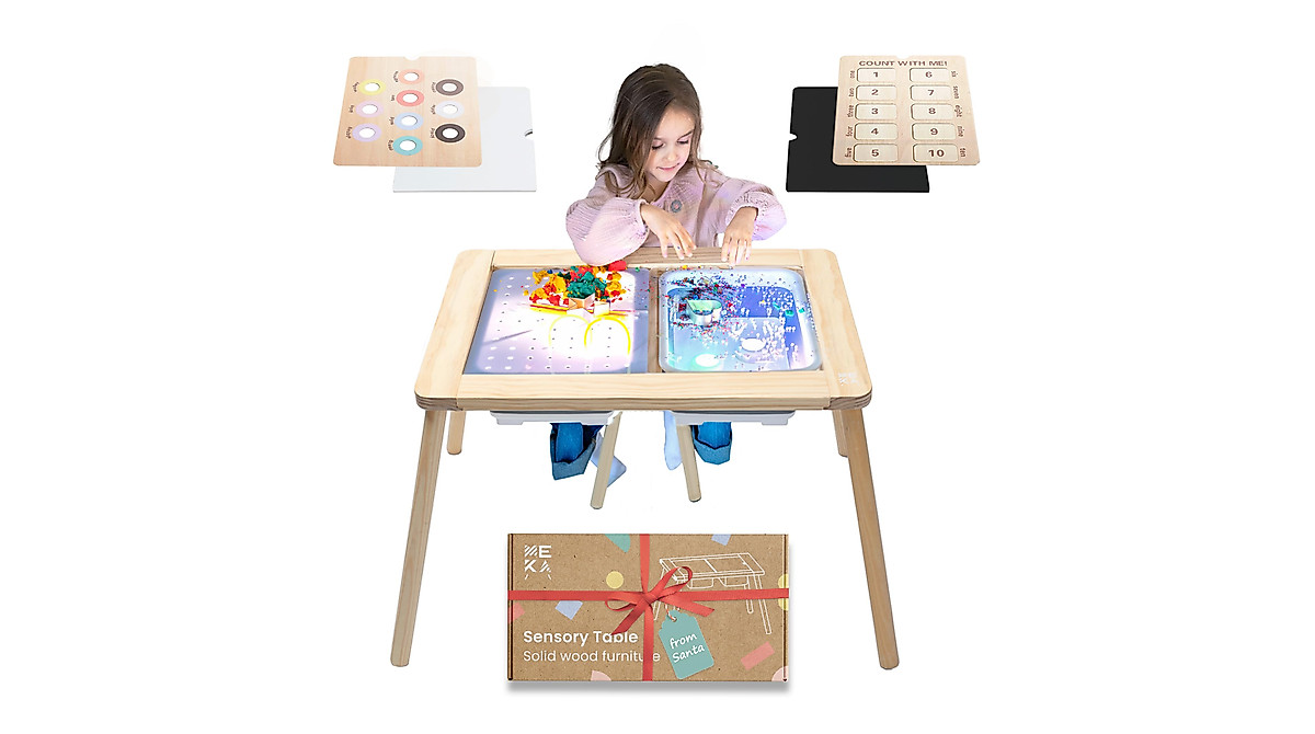 MEKA 6-in-1 Kids Sensory Table for Learning Play
