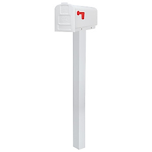 Gibraltar Mailboxes Parsons Medium Capacity Rust-Proof Plastic White, Post-Mount Mailbox, PL10W0201