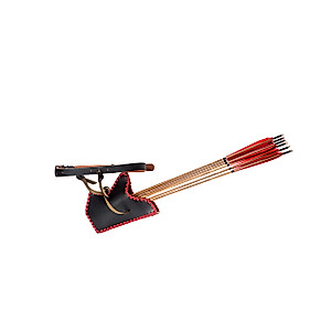 longbowmaker Archery Manchu Quiver Mounted Archery Side Quiver Black Cow Leather Archery Arrows Quiver Field Quiver