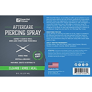 2 Pack Piercing Aftercare Spray (8 OZ Per Bottle) - Gentle on Contact - Made in USA