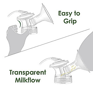 Maymom Pump Parts Compatible with Lansinoh Breastpump,Flange, Wide-Mouth Connector,Valve, Tubing and Backflow Protector, Not Original Lansinoh Accessories. (Flange 19mm)