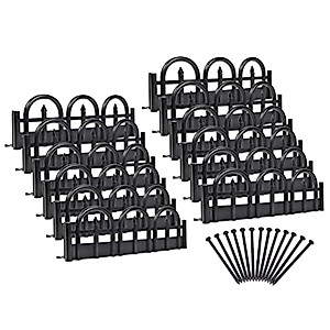 EasyFlex Decorative No-Dig Landscape Edging Kit - 15 ft., Black Wrought Iron-Look