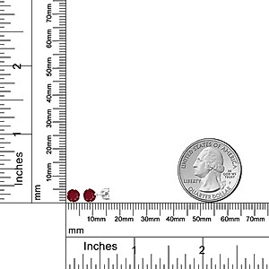 Gem Stone King 925 Sterling Silver Red Ruby Stud Earrings For Women (1.10 Cttw, Round 5MM)