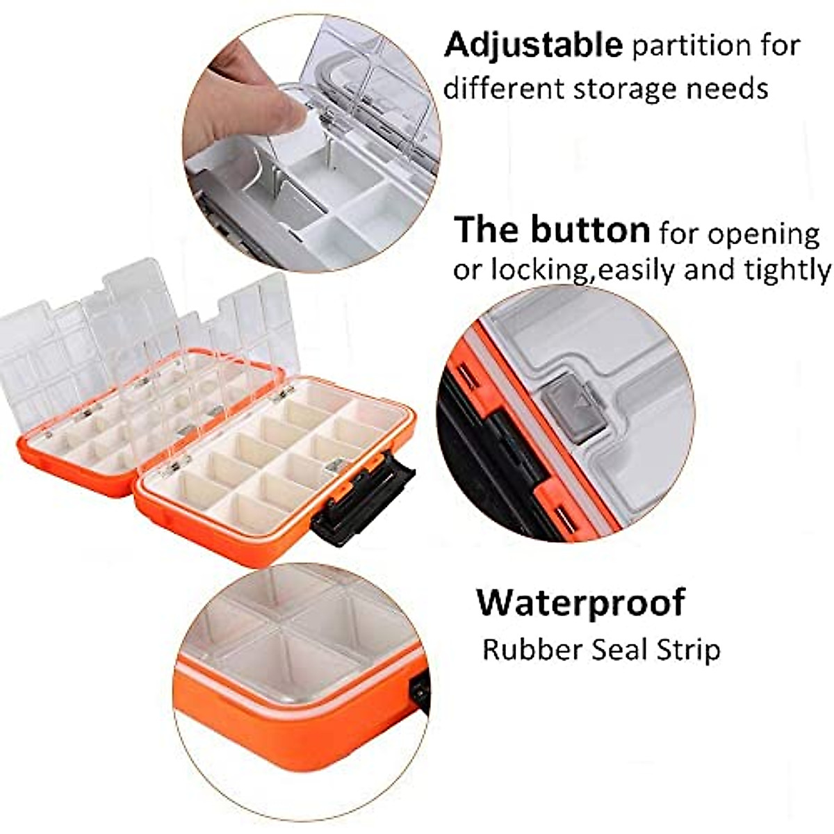 Goture Small Tackle Box, Waterproof Fishing Lure Boxes, Storage Case Bait Plastic Accessories Containers Green SMALL 7.8'' X 4.2'' X 1.8''
