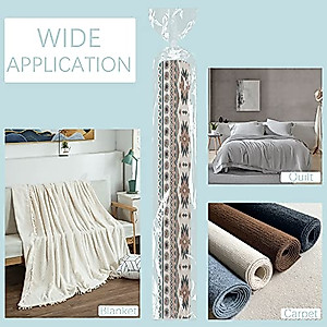 3 Pcs Large Rug Storage Bag with100 Pcs Zip Tie, Clear Plastic Carpet Bag Fits Rug up to 6'x 9', Protects Rolled Rugs Moving Bag, for Indoor Outdoor Carpet Moving or Storage