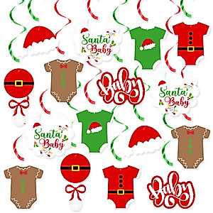Christmas Baby Shower Decorations,Santa Baby Theme Party Hanging Swirls Foil Ceiling Decor for Christmas Party Decorations New Year Birthday Party Supplies Winter Baby Shower