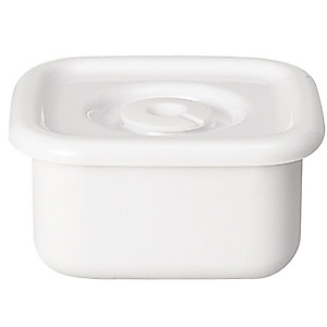 Noda Horo WSM-S Enameled Storage Container, Square, For S Size, White Series, With Airtight Lid, Made in Japan