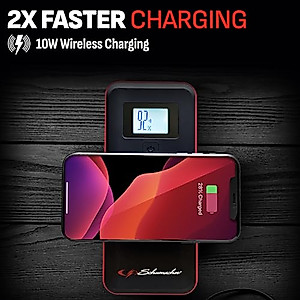 Schumacher Electric Lithium Jump Starter and Portable Power Pack SL1643, 4-in-1, 2000A, 12V, 10W wireless and 3A USB charging- works on cars, trucks, motorcycles, marine batteries, SUVs, and more